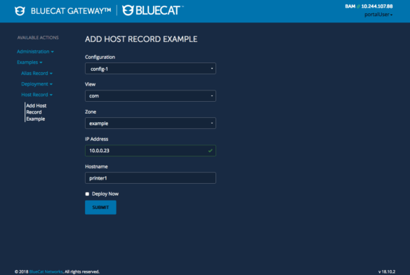 DNS Automation: Host records and selective deployment – BlueCat Networks