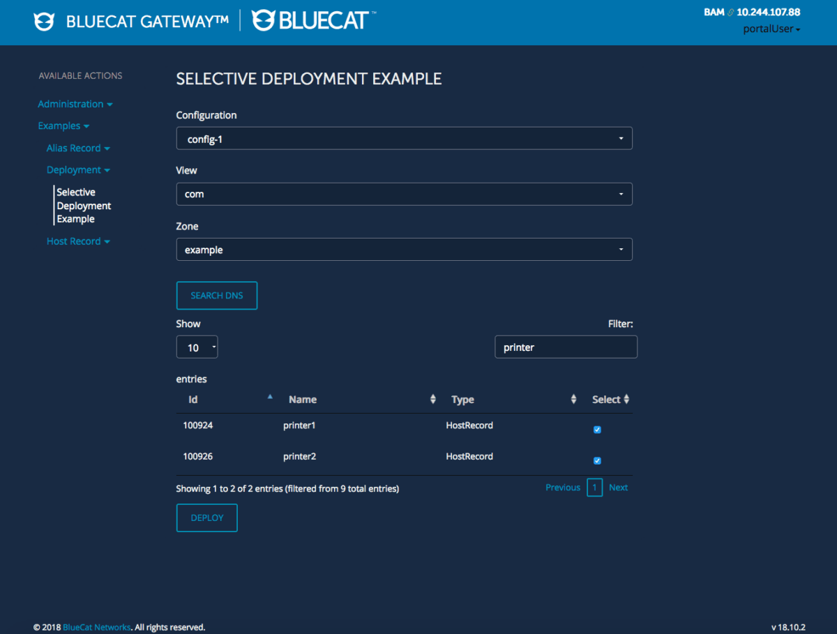 DNS Automation: Host records and selective deployment – BlueCat Networks